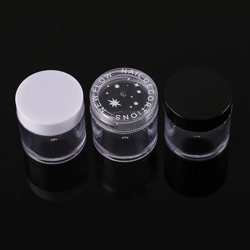 15ml Empty Clear Plastic Jar Pot For Nail Art Make Up Cosmetic Craft ...