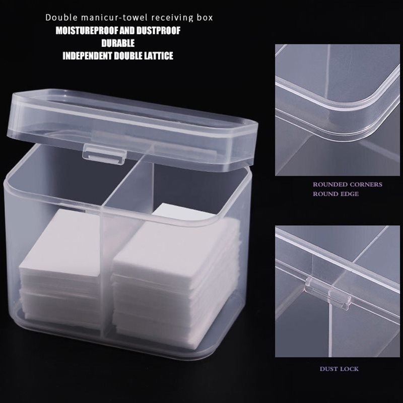 2 Slots Nail Polish Remover Wipes Cotton Pad Container Storage Box ...