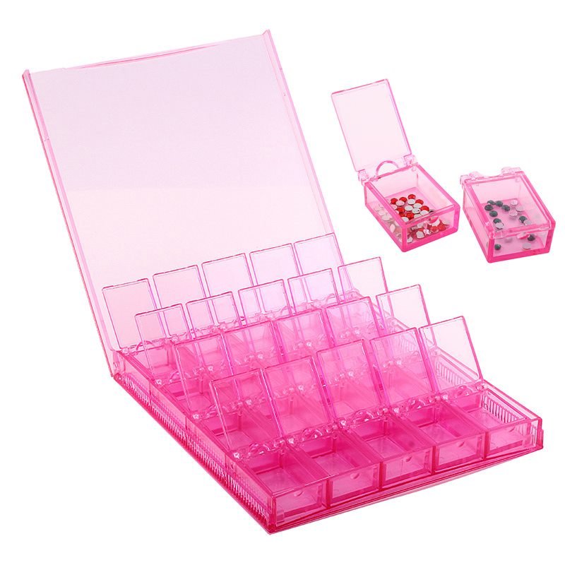 20 Grids Nail Decorations Storage Box Rhinestone Container Organizer ...