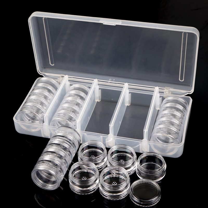 25 Compartments Removable Nail Art Decoration Storage Boxes Rhinestone ...