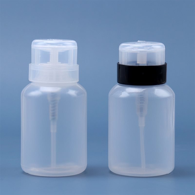 250ML Empty Twist Lock Pump Dispenser Nail Art Polish Remover Bottle Makeup Container ...