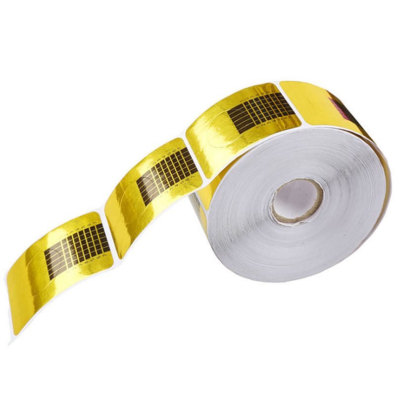 500pcs Gold Square Shape Nail Art Tips Extension Forms Guide ...