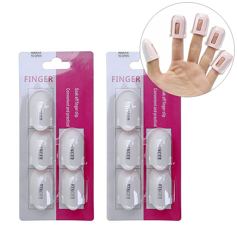 5Pcs Plastic Nail Art Soak Off Finger Cap Clip UV Gel Polish Remover ...