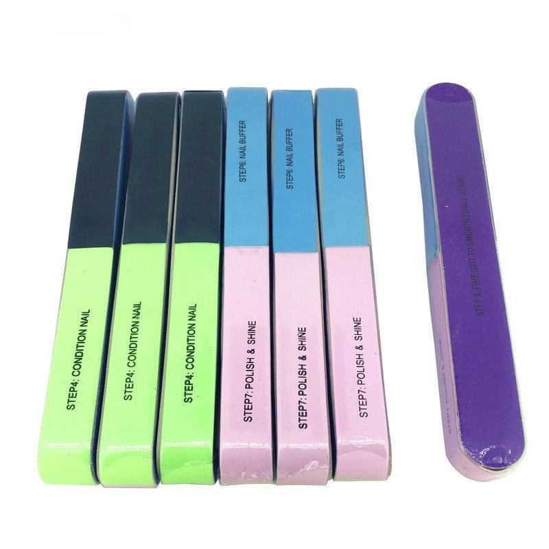 7 Steps Nail Shiner Buffer Polishing Block Sanding Files ...