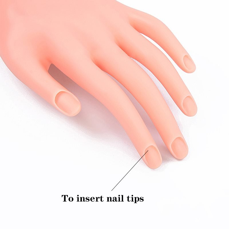Movable Practice Trainer Hand Plastic Soft Hand for Nails With Board ...
