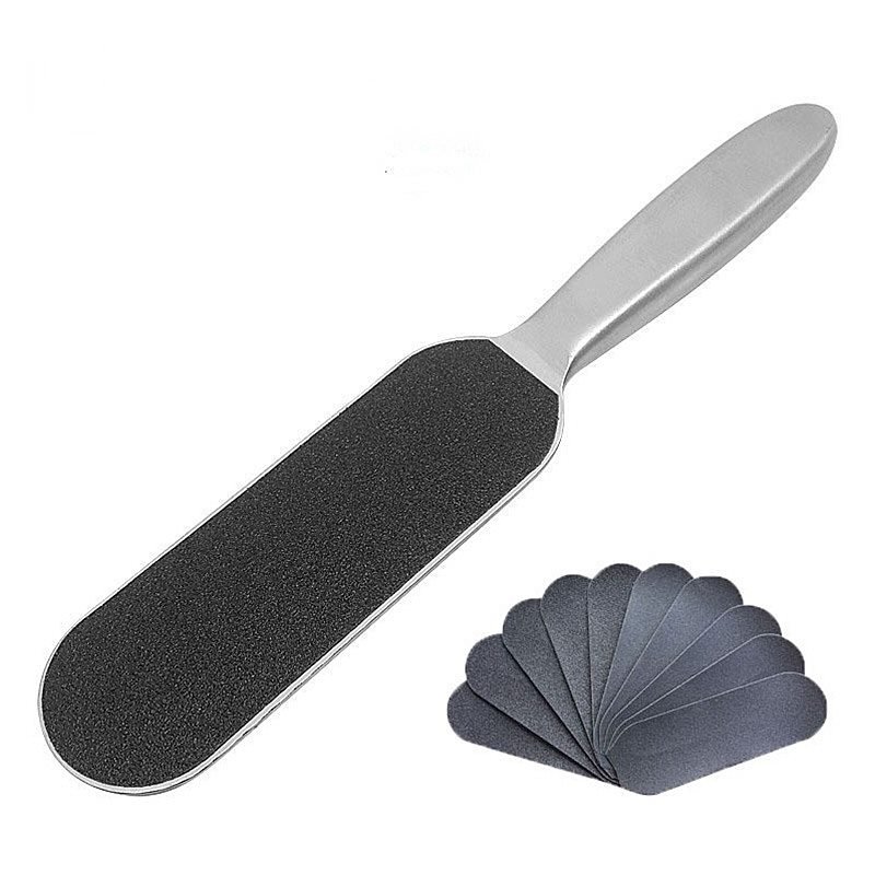 Stainless Steel Pedicure Foot File Callus & Dead Skin Remover With 10 ...