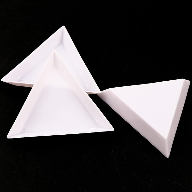 Triangle Plastic Nail Art Rhinestone Plate Tray Holder Storage ...