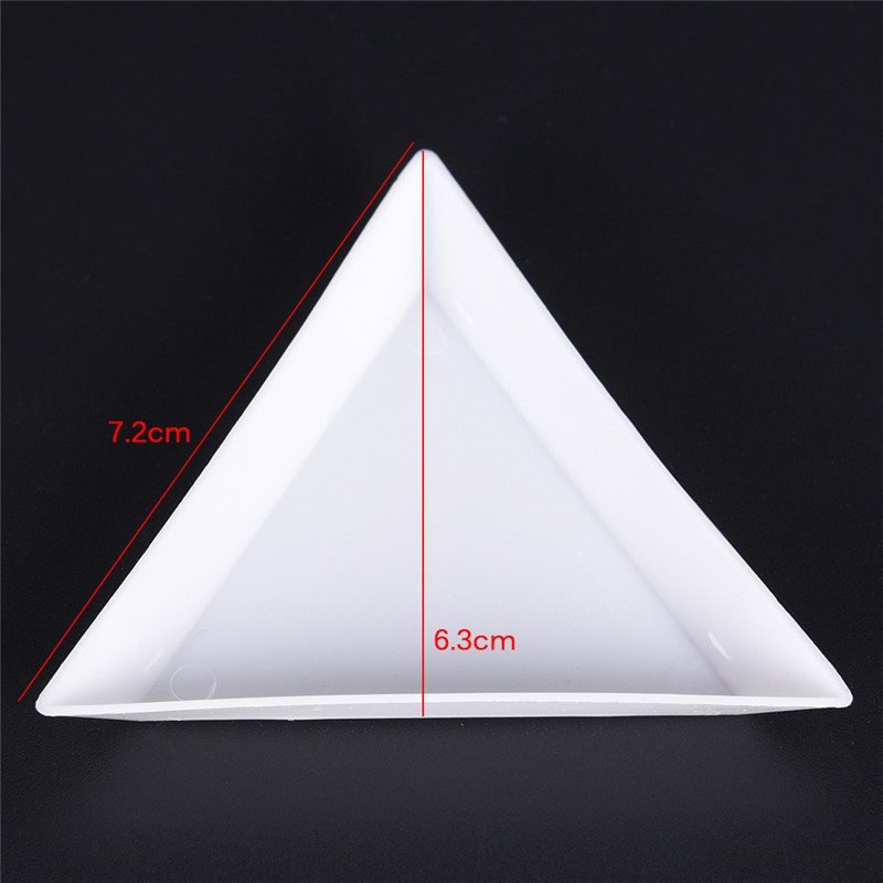 Triangle Plastic Nail Art Rhinestone Plate Tray Holder Storage ...