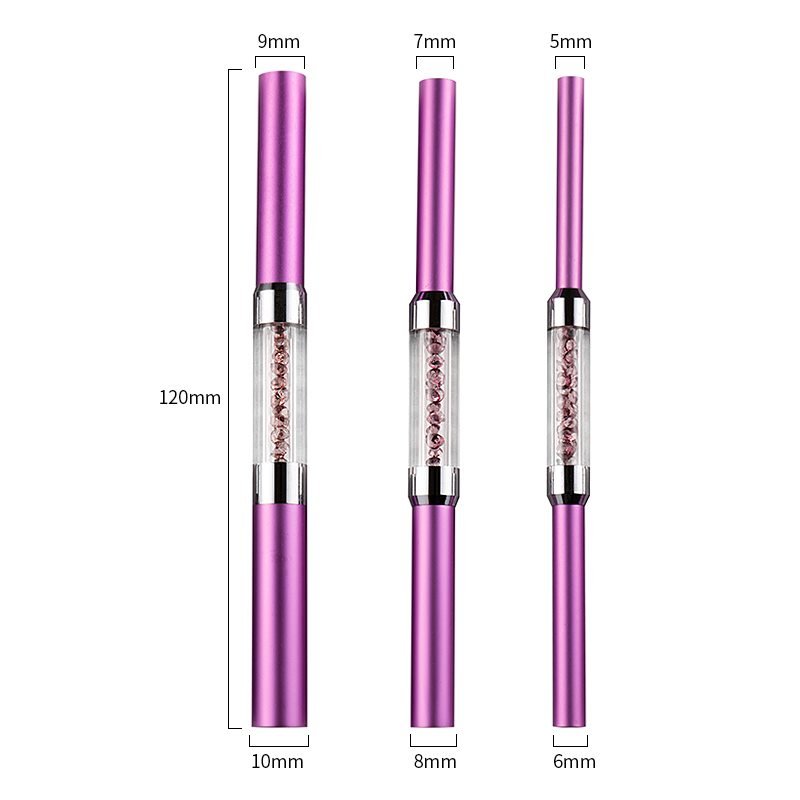 6 Sizes Multicolor Metal Rhinestone C Curve Nail Rods Sticks ...