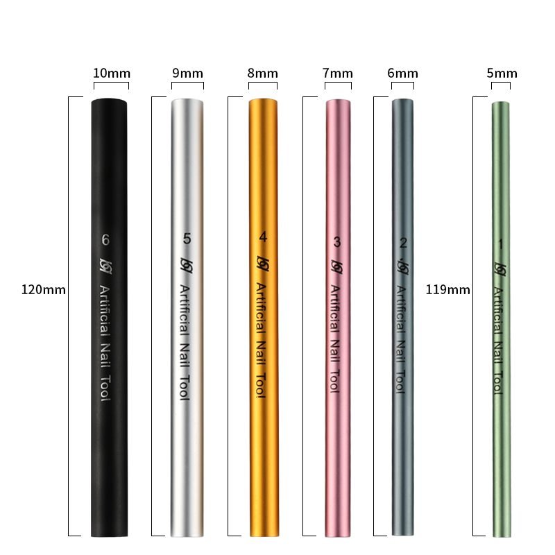 6Pcs French Acrylic Nail Art Tips Shaping C Curve Metal Rod Sticks ...