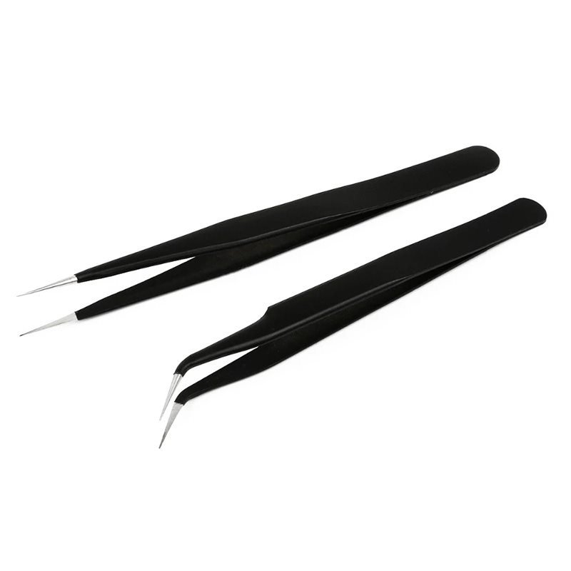 Anti-Static Straight Elbow Nail Art Tweezers Nail Art Rhinestone Pick ...