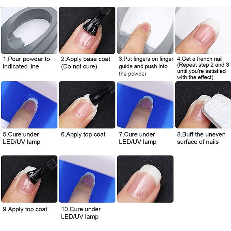 French Dip Nail Container Smile Line Maker Nail Tips Mold Guides ...