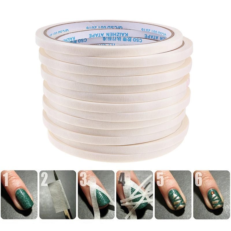 French Manicure Nail Art Tips Creative Nail Stickers Masking Tape Nail ...