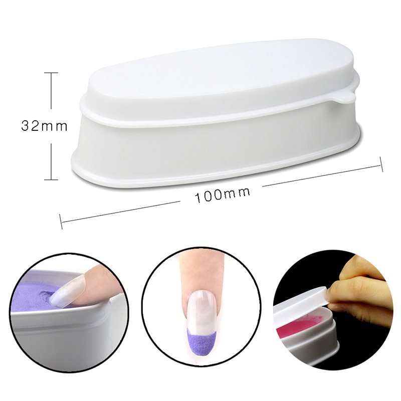 Nail Art Tools Powder Tray Manicure Mould Dip Container For French Line ...