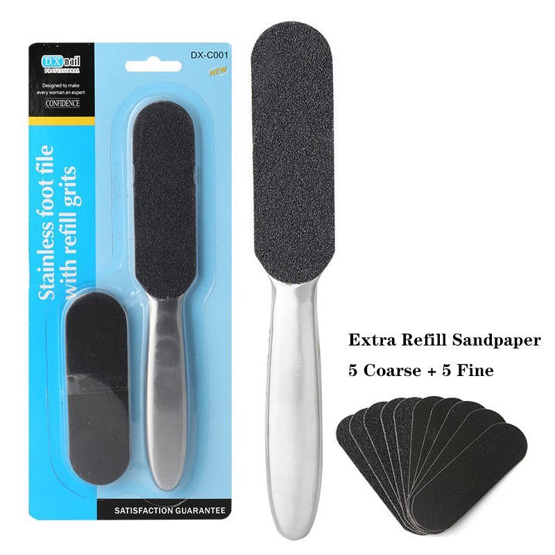Stainless Steel Pedicure Foot File Callus Remover Feet Rasp with 10 ...