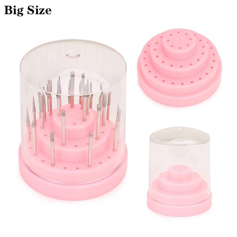 Big Size 3 Colors 48 Holes Nail Art Drill Bits Empty Storage Box Holder ...
