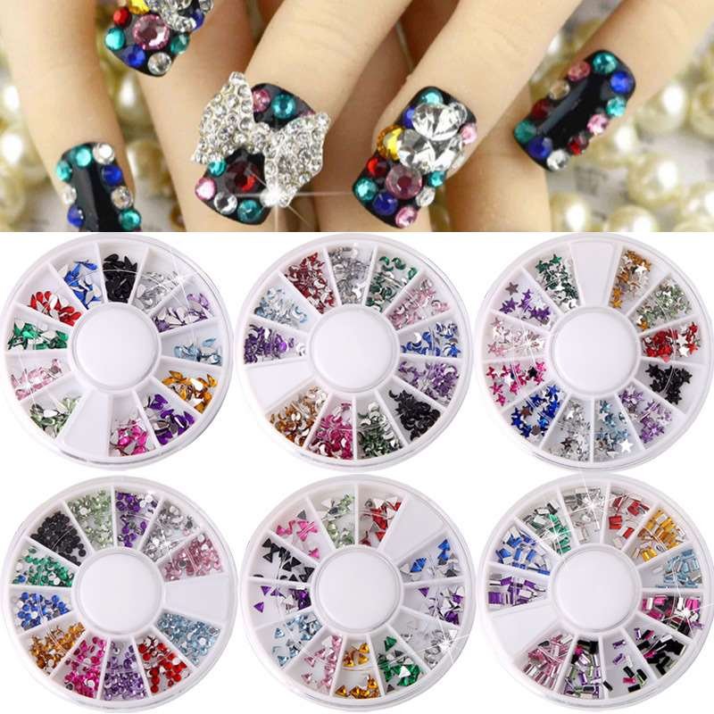 Mixed Color Varied Nail Art Acrylic Rhinestone Gem Nail Art Decoration ...