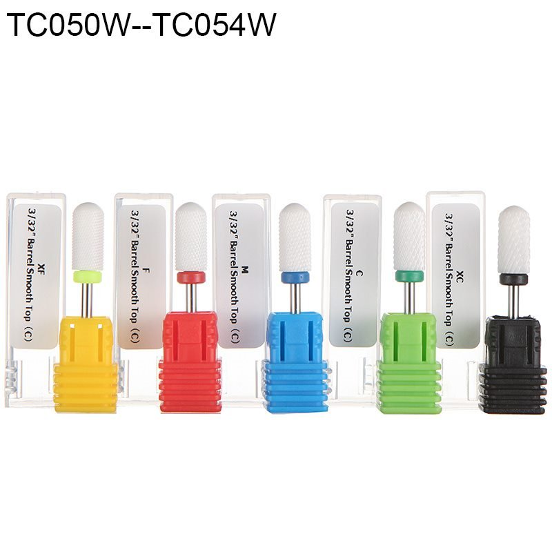 3/32″ Professional Smooth Top Barrel White Ceramic Nail Drill Bit ...