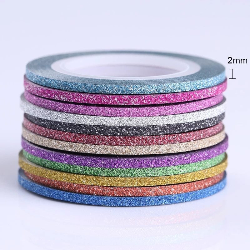 2mm Nail Art Glitter Color Striping Tape Decoration Sticker Rolls ...