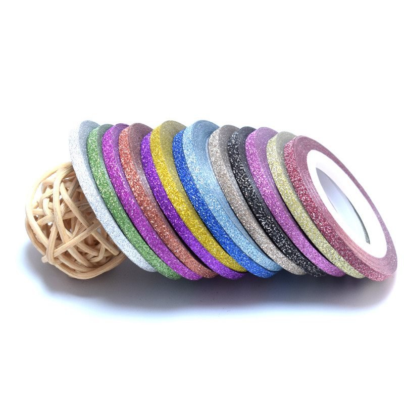 3mm Nail Art Glitter Color Striping Tape Decoration Sticker Rolls ...