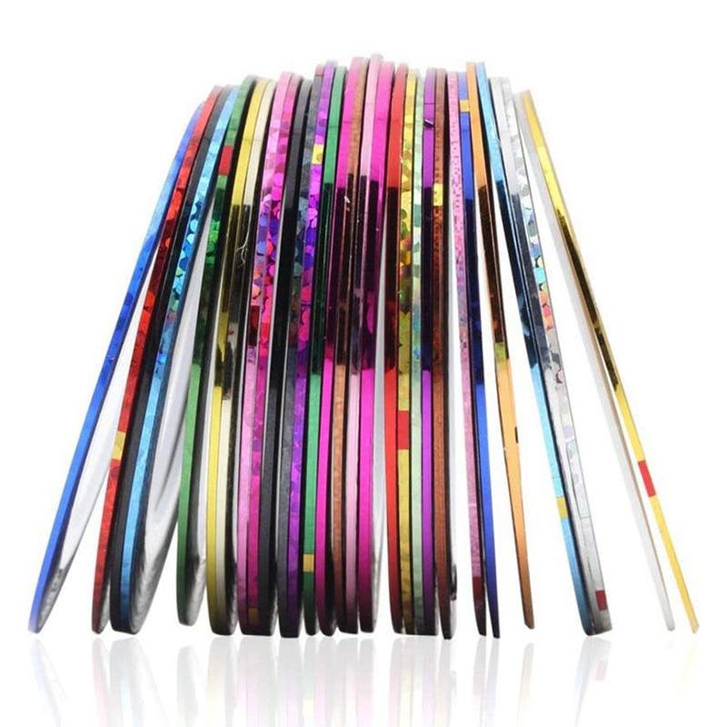 1mm Nail Art Laser Color Striping Tape Decoration Sticker Rolls ...