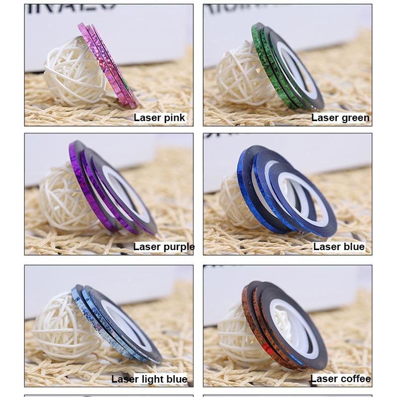 1mm Nail Art Laser Color Striping Tape Decoration Sticker Rolls ...