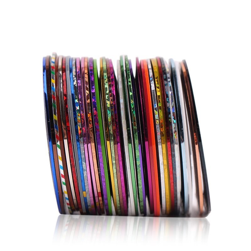 1mm Nail Art Laser Color Striping Tape Decoration Sticker Rolls ...