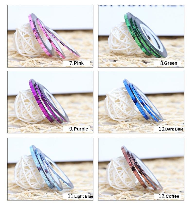1mm Nail Art Solid Color Striping Tape Decoration Sticker Rolls ...