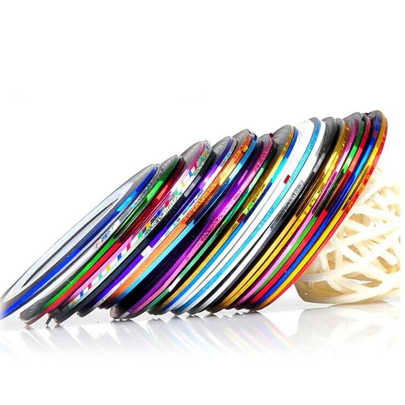 1mm Nail Art Solid Color Striping Tape Decoration Sticker Rolls ...