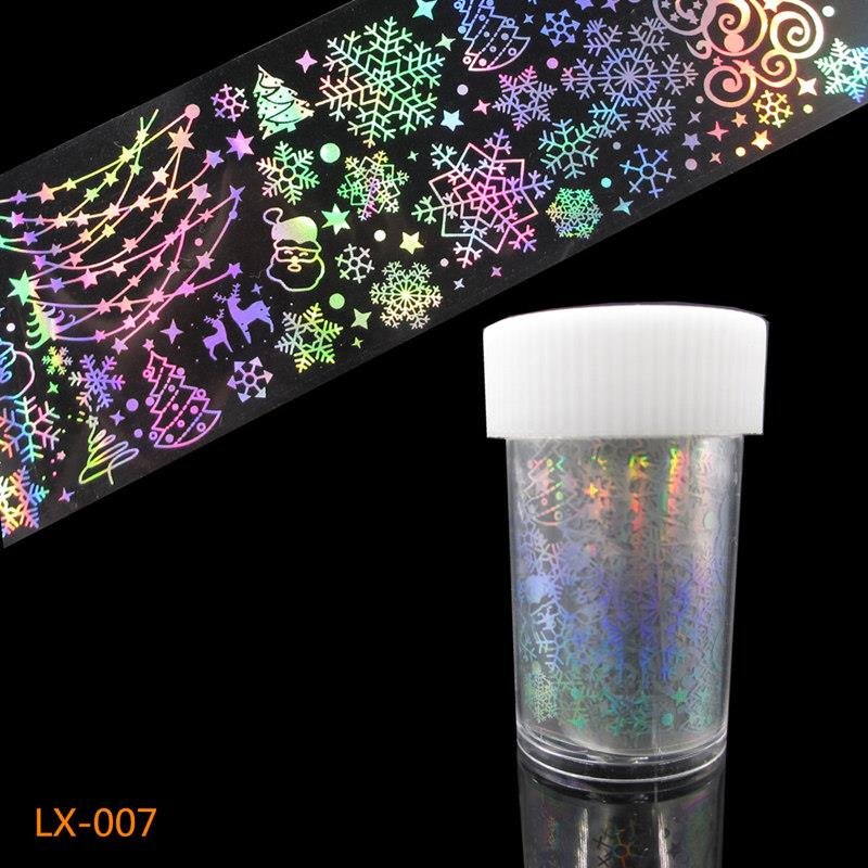 Holographic Laser Style 4x100cm Nail Art Transfer Foil Roll LX01-LX08 ...