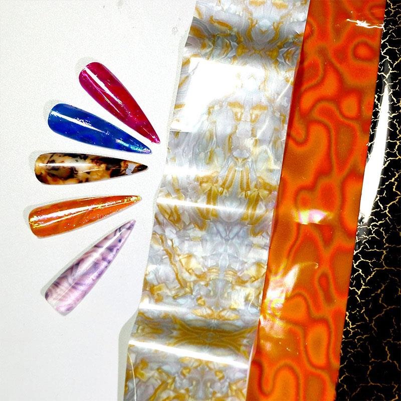 Shell Pattern 4x100cm Nail Art Transfer Foil Roll XKZ-24 ...