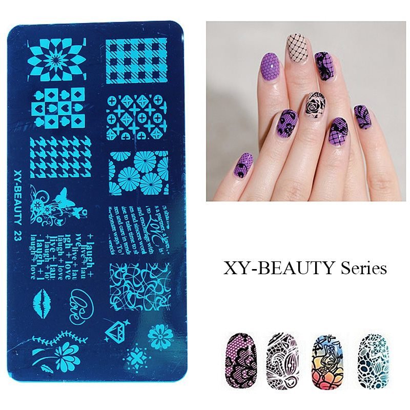 6x12cm Nail Stamping Plates Stainless Steel Nail Stencils Image Plate ...
