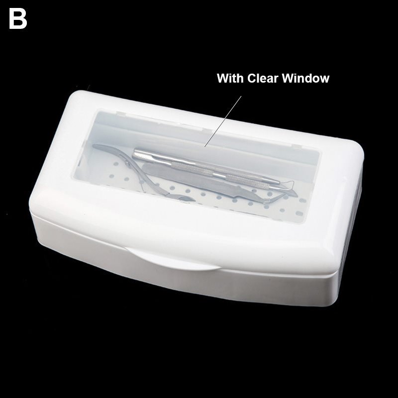 Double Layer Nail Tool Sterilizer Tray Sterilizing Clean Box ...