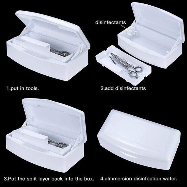 Double Layer Nail Tool Sterilizer Tray Sterilizing Clean Box ...
