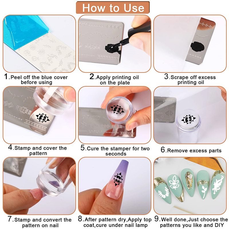 8 Christmas Design 6x12cm Nail Stamping Plates Stainless Steel Nail ...