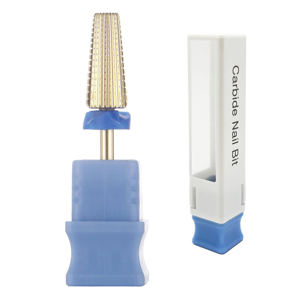 3/32” Large Tapered 5 in 1 Straight Cut Gold Coating Tungsten Carbide ...