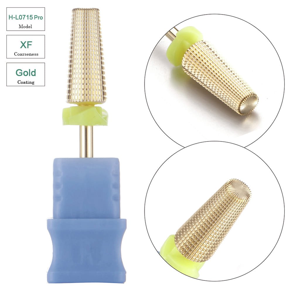 3/32” Large Tapered 5 in 1 Straight Cut Gold Coating Tungsten Carbide ...